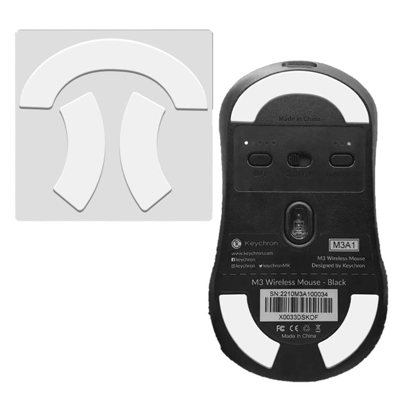 For Keychron M3 マウスソール マウス フィート 【NOUKAJU】 Keychron M3 用 ゲーミング マウス 交換用 ラウンドエッヂ加工 高耐久 超低摩擦 (ホワイト)【1枚セット】【対応機種】Keychron M3 ...