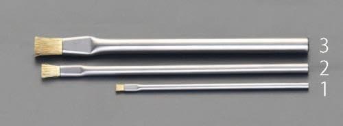 4.8x115mm 精密用導電ブラシ(真鍮・ステンレス柄)ブラシ材質:真鍮^ハンドル材質:ステンレス^線径:0.076mm^全長:115mm^毛幅:4.8mm^毛丈:8.0mm