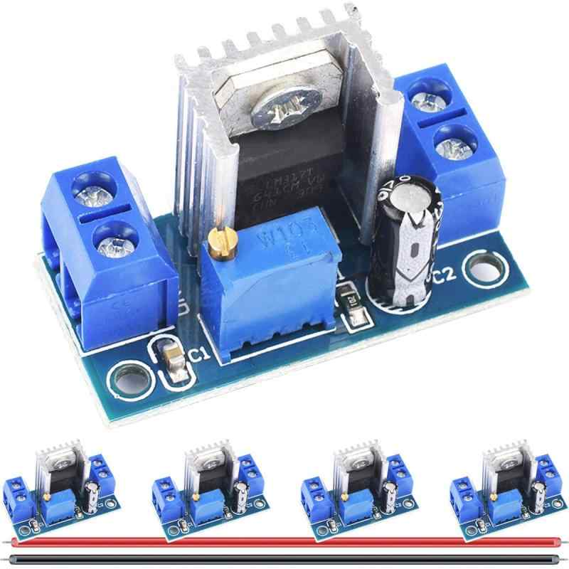 DAOKAI 5個入りLM317可変レギュレータ電源モジュール DC-DC降圧コンバータ 4.2～40V可変リニアステップダウン電圧レギュレータ回路基板 Ardunio用 24AWGワイヤー付きモジュール紹介: 調整可能なリニアレギュレータ...