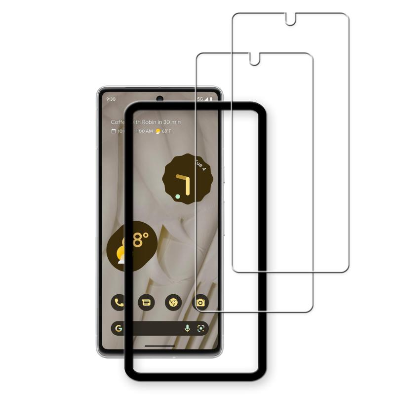 HKKAIS pixel 7 ガラスフィルム【2 枚セット】 ガイド枠付き 指紋認証可能日本製硝子採用 Google Pixel 7 用 ガラスフィルム 強化 ガラス 液晶画面 グーグルピクセル7 保護フィルム【対応機種】Google Pi...