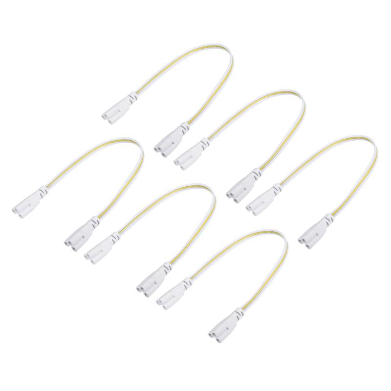 YOKIVE 6個 T5 T8 LEDチューブコネクタ ケーブル延長コード ダブルエンド付 ライトチューブ接続 LED一体型チューブ用 ホワイト 0.3 M√多用途 - 当社のダブルエンドコネクタケーブルは、蛍光灯、LEDランプ、広告ライト...