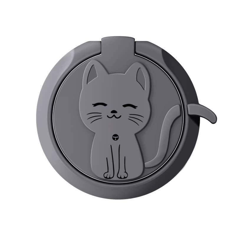 Parishop 猫スマホリング スマホスタンド 金属指リング付き 背面貼付式カートゥーン動物スタンド合金製強力粘着剤 Magnetic Phone Grip iPhone 2023 iPhone 15 15 Plus 15 pro 15 ...