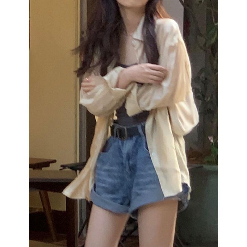 ・カテゴリ: 衬衫・スタイル: アカデミー風、上品・エレガント・主な素材: ポリエステル・柄: 無地・デザイン: カーディガン・袖丈: 長袖・工芸: 高温定型・シルエット: ルーズフィット・着丈: 標準丈（約50cm超65cm以下）・襟型:...
