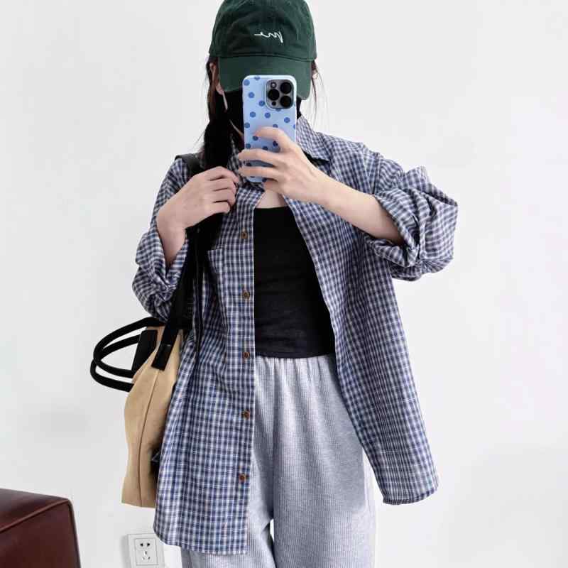 ・カテゴリ: 衬衫・スタイル: 学院風、清新甜美・ネックライン: POLO襟・袖丈: 常規袖・カラー展開: ブルー・サイズ展開: S、M、L、XL、XXL
