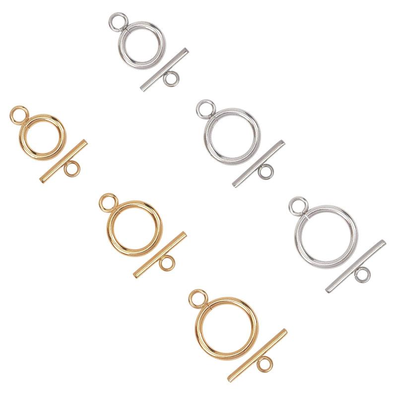 UNICRAFTALE トグルクラスプ 304ステンレス製クラスプ 留め金具 O字型クラスプ T字型クラスプ マンテルリング リングクラスプ ネックレス 留め具 ブレスレット 留め具 接続パーツ ブレスレット