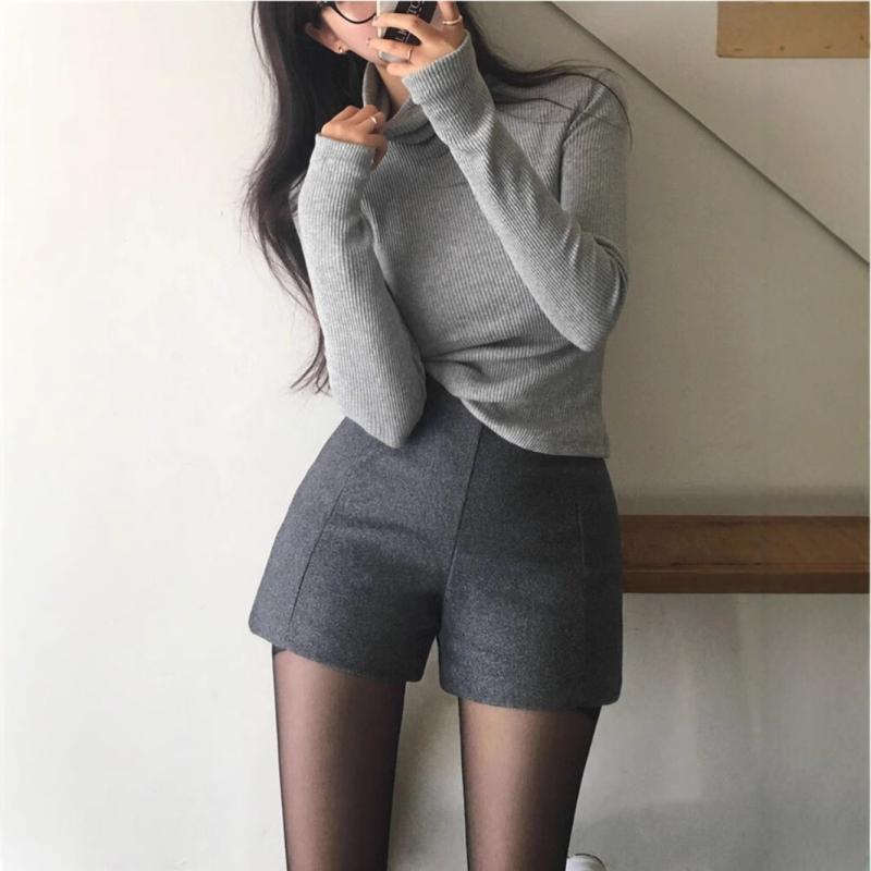 ・カテゴリ: 三分丈パンツ、安全パンツ・主な素材: ポリエステル80%以上90%未満・生地名: ウール風素材・ウエスト: ハイウエスト・厚さ: 中等・カラー展開: ブラック、グレー・サイズ展開: XS、S、M、L、XL、2XL、3XL、4X...