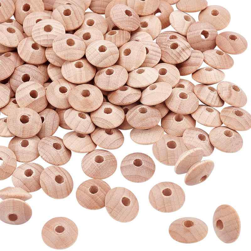 PH PandaHall 120個 そろばんビーズ 12.5mm 算盤形 ウッドビーズ ハンドメイド 手作り 手芸用品 ギフト 部品 素材 材料 プレゼント 手芸用品 贈り物高品質な素材：無塗装の天然木を使用し、滑らかな表面と繊細な仕上がり...