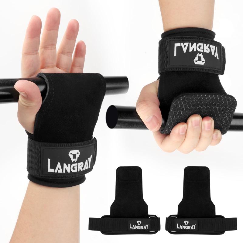 パワーグリップ LangRay 筋トレ トレーニング リストラップ ストラップ バンド 滑り止め 本革/繊維素材 握力補助 サポート 懸垂 握力補助 ジム用 まめ予防 男女兼用 左右1組超細繊維を使用しており、軽量さと耐久性を兼ね備えています。