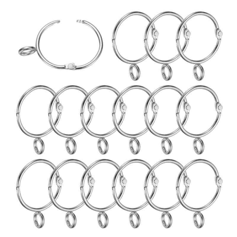 PATIKIL Curtain Rod Rings with Eyelets, Metal Drapery Ring for Curtain Rods Hoop Pin