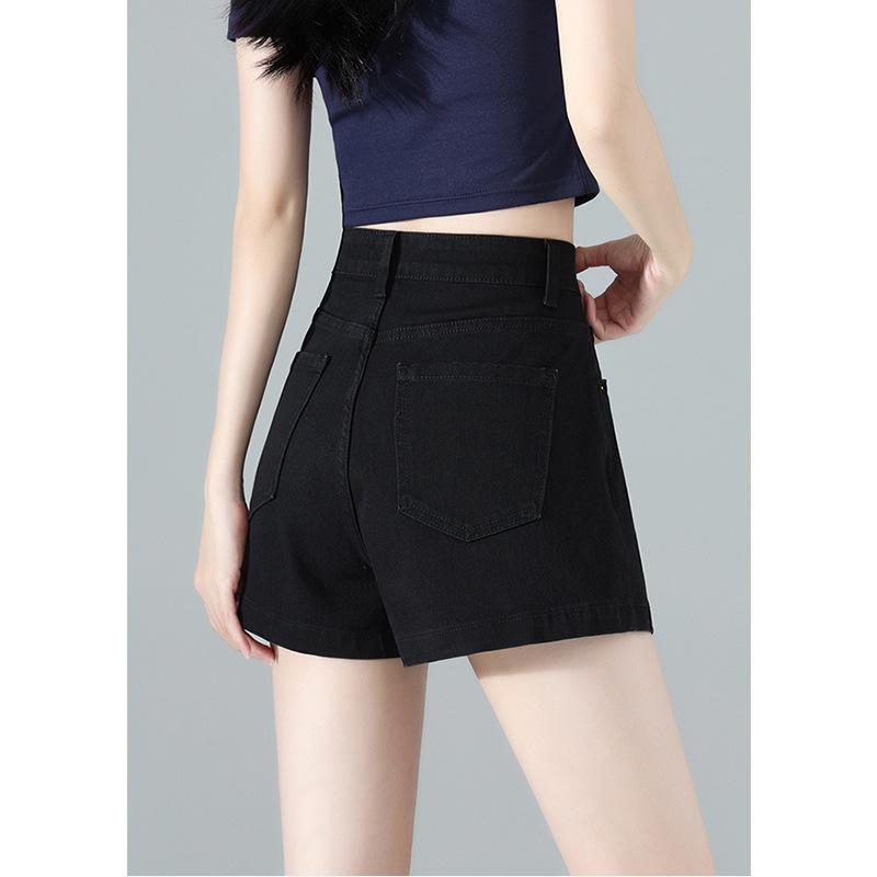 ・カテゴリ: デニムパンツ・素材: 綿 50%以上70%未満・パンツ丈: ショートパンツ（三分丈）・ウエスト: ハイウエスト・生地の厚さ: 普通・カラー展開: ブラック、ホワイト・サイズ展開: S、M、L、XL、2XL・スタイル: ストリー...