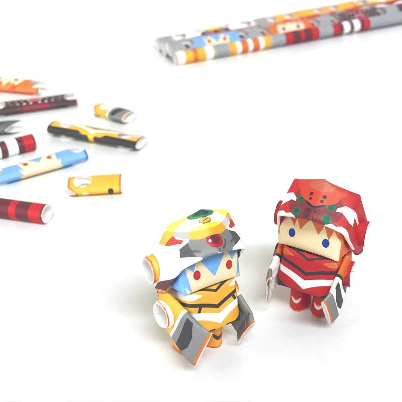 パイプロイド(PIPEROID) エヴァンゲリオンシリーズ 零号機レイ＆2号機アスカ - 小学生 から 大人まで 楽しめる 紙工作 クラフトキット - エヴァ 好きの 男の子や 女の子にも【紙パイプから】パッケージには2種類の穴のいた紙パイ...