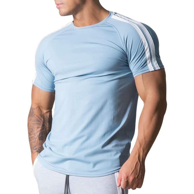 [OROLN] ジムtシャツ ストレッチ 半袖 細身 トレーニングウェア シャツ フィットネス 筋トレ スポーツ おしゃれ メンズ 速乾性素材：ほとんどは綿です。天然素材が主なので、肌に刺激を与えず。伸縮性に優れた素材を採用しているので、動...