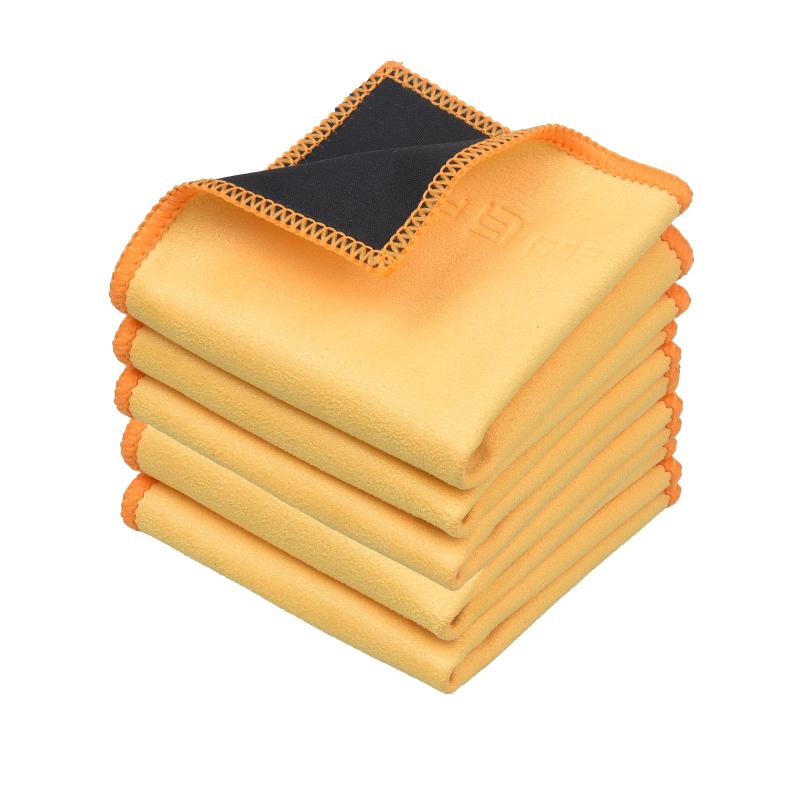 Eco-Fused icrofiber Cleaning Cloths Double-Sided - 5 Pack - 6.6 x 6.2 inch - Microfiber and Suede Cloth for Smartphones,...