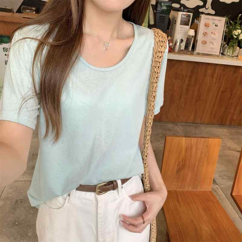 ・カテゴリ: Tシャツ・スタイル: カジュアル、通勤、エレガント・主な素材: 綿・素材の含有量: 30%未満・シルエット: ルーズ・衣丈: レギュラー丈（約50cm～65cm）・ネックライン: Uネック・袖丈: 半袖・袖の種類: レギュラー...