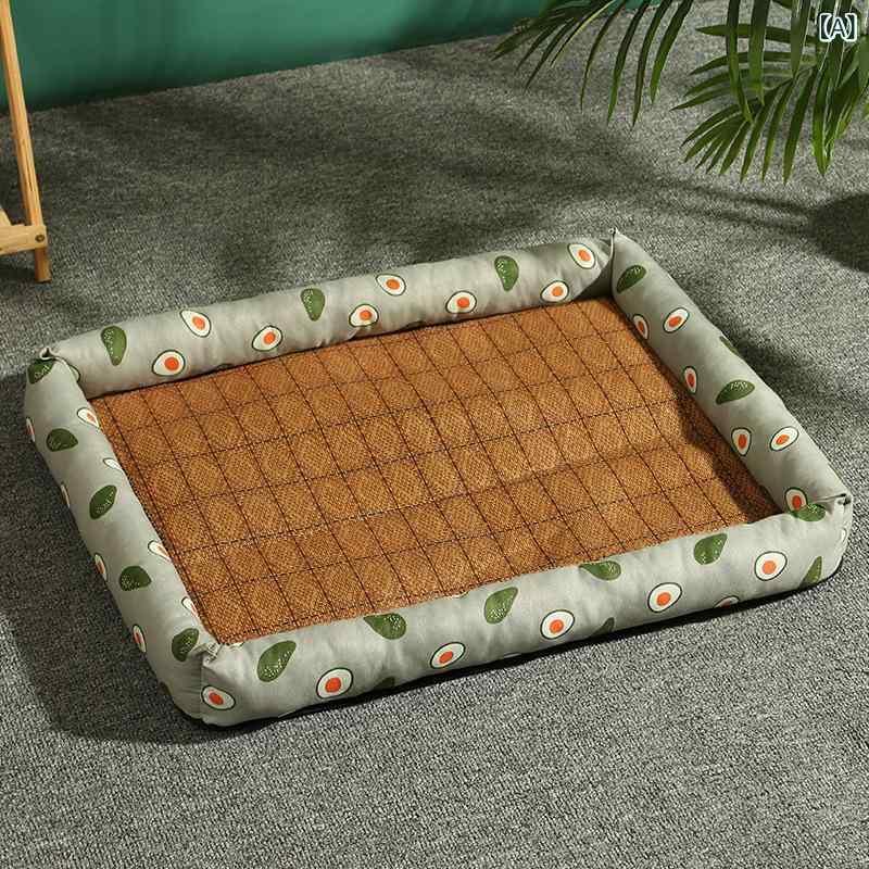 ペットベッド 猫用 犬用 涼感マット 夏用 ラタン調 籐編み 冷却マット 小型犬用 クールマット 接触冷感 涼しい 快適 通気性 暑さ対策 室内用 雑貨・カテゴリ: ペット用ベッド・カラー展開: 涼席方窩-アボカド、涼席方窩-招き猫、涼席方...
