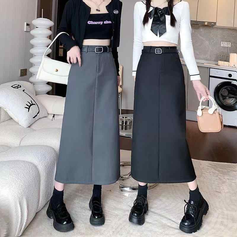 スカート レディース Aライン ロング丈 スーツ生地 ハイウエスト スリット入り 美脚 着痩せ 高見え 上品 きれいめ オフィス 通勤 普段使い 春秋・柄: 無地・加工: ノーアイロン加工・主な素材: ポリエステル80%-90%・第2素材:...