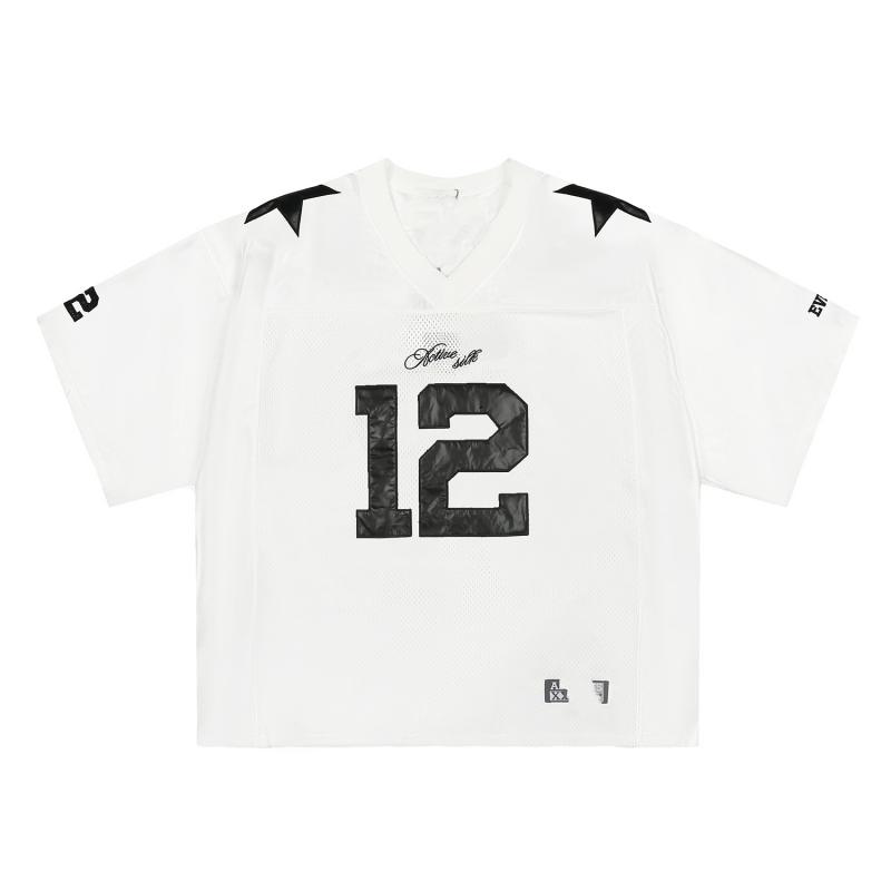 Tシャツ レディース メンズ ユニセックス トップス メッシュ スポーツ ユニフォーム風 ナンバー 字母 シンプル カジュアル 通気性 オールシーズン オーバーサイズ ビッグシルエット・カテゴリ: Tシャツ・主な素材: 綿・スタイル: スト...