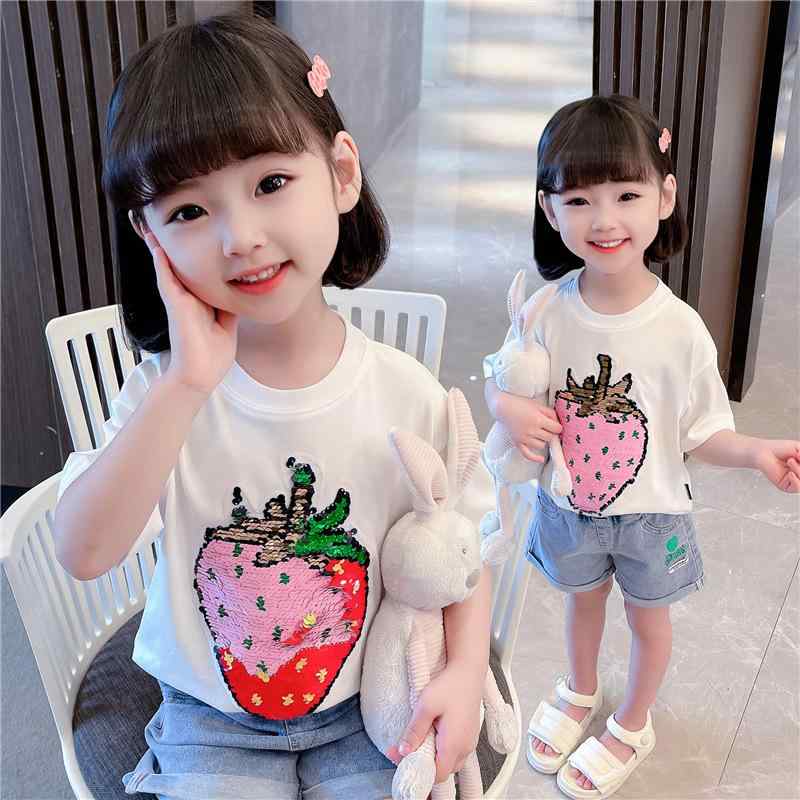 Tシャツ キッズ 男の子 女の子 半袖 スパンコール いちご柄 変化する 変色 ビーズ カジュアル オールシーズン・カテゴリ: キッズTシャツ・性別: 男女兼用・スタイル: カジュアル・袖丈: 半袖・対象年齢: 1〜3歳、3〜8歳、8歳以上...