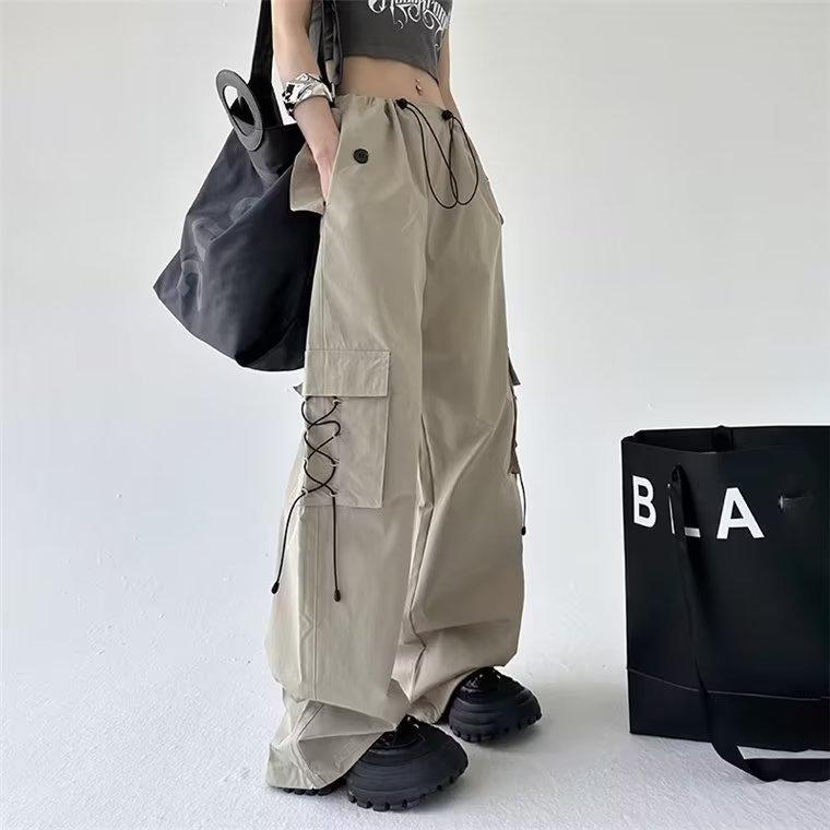 カーゴパンツ メンズ レディース ワークパンツ ズボン ボトムス カーキ ワイドパンツ ゆるめ ゆったり カジュアル アメリカン ストリート系 おしゃれ 撥水 通年 オールシーズン・カテゴリ: 工装休闲裤・スタイル: 韩版・裤型: 宽松型・...
