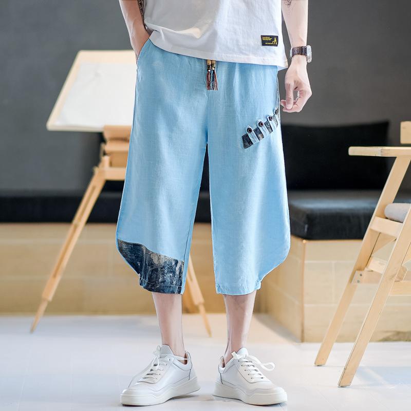 パンツ メンズ 七分丈 綿麻 ハーレムパンツ カジュアル チャイナ風 大きいサイズ 涼感 薄手 リネン パンツ 無地 おしゃれ 部屋着 通気性・カテゴリ: 運動休闲裤・スタイル: 中国風・款式: 基本款・パンツ型: 宽松型・丈: 七分丈・腰...