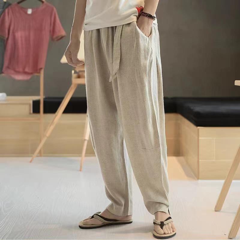 ロングパンツ メンズ カジュアルパンツ ワイドパンツ コットンリネン 綿麻 ゆったり パンツ 柔らかい 無地 シンプル 部屋着 普段使い ルームウェア アウトドア ボトムス ストレート・カテゴリ: カジュアルパンツ・スタイル: 中国風、カジ...