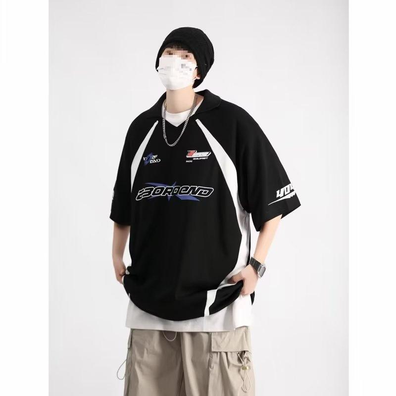 Tシャツ メンズ 半袖 カットソー 切り替え 配色 ヘビーウェイト 厚手 アメリカン カジュアル ストリート系 バイク柄 バイカー スポーティー かっこいい オールシーズン・カテゴリ: Tシャツ・スタイル: 雰囲気・パターン: 無地・シルエ...
