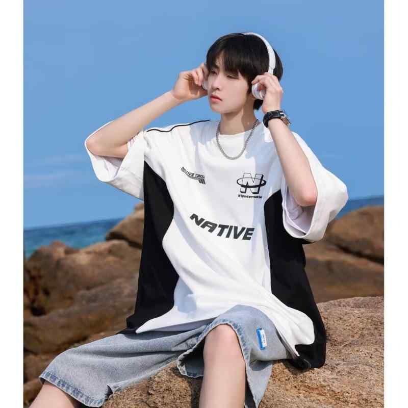 Tシャツ メンズ 半袖 ルーズ 大きいサイズ 重量感 アメリカン ハイストリート バイク服 トップス カットソー 綿 無地 カジュアル 普段着 オールシーズン・カテゴリ: Tシャツ・スタイル: カジュアル・主な素材: ポリエステル・柄: 文...