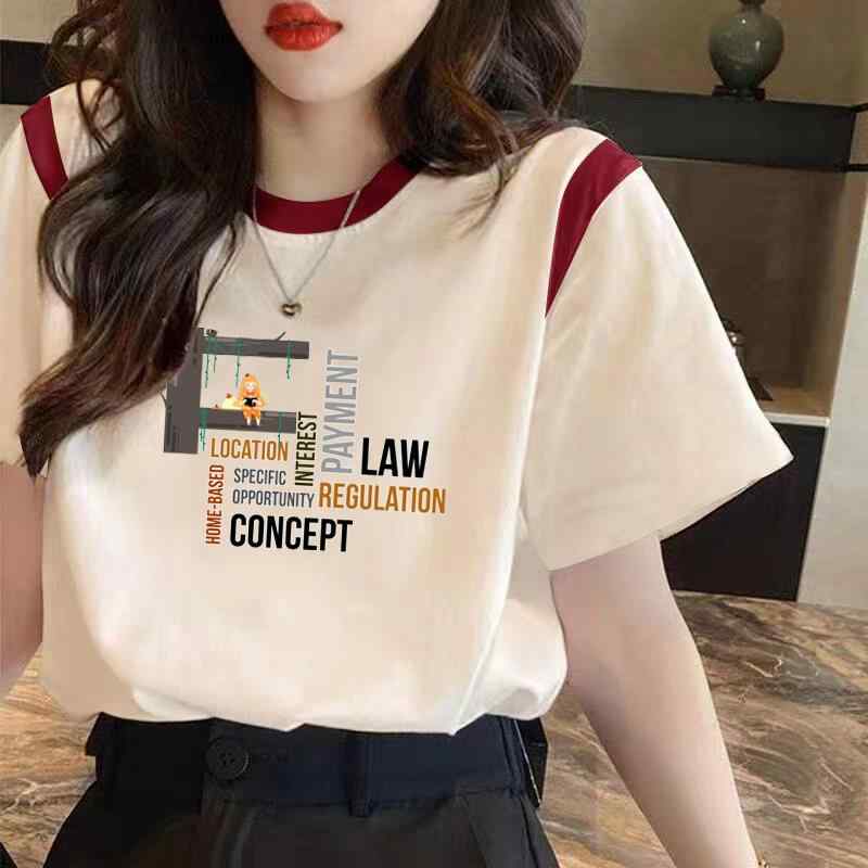 Tシャツ レディース 大きいサイズ 綿 切り替え バイカラー 半袖 ゆったり 体型カバー 夏 カジュアル シンプル ベーシック デザイン性 普段着 お出かけ 通勤 通学・素材: 綿・主素材: 綿・主素材2: 綿・柄: アニメ・キャラクター・...