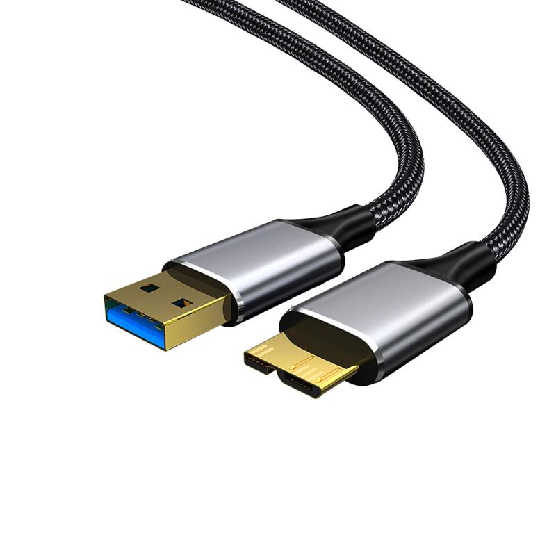 USB3.0 Micro B ケーブル 金メッキコ 高耐久性 ナイロン編み 高速転送 急速充電 USB A-マイクロBケーブル 東芝、シーゲート、WD外付ハードドライブ、 外部ハードディスクドライブ カメラなどに対パッケージ内容：USB3....