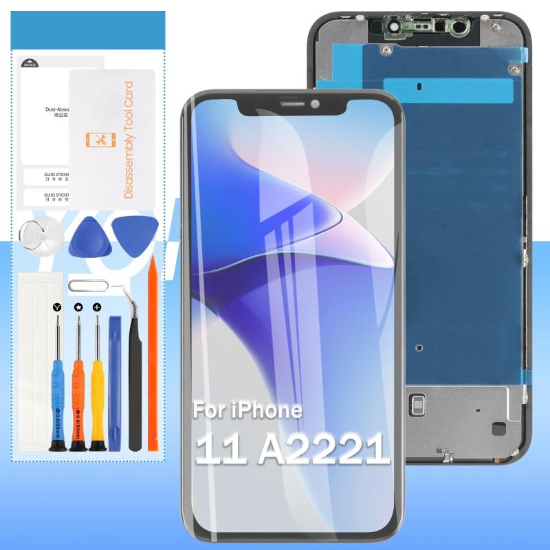 A-MIND For iPhone 11 液晶パネル 画面交換修理用 タッチパネルセット 6.1 インチ 液晶パネル ガラス スクリーン修理パーツ デジタイザ 修理工具セット付き+保護フィルム+防水シール付き🔧【対応機種・用...