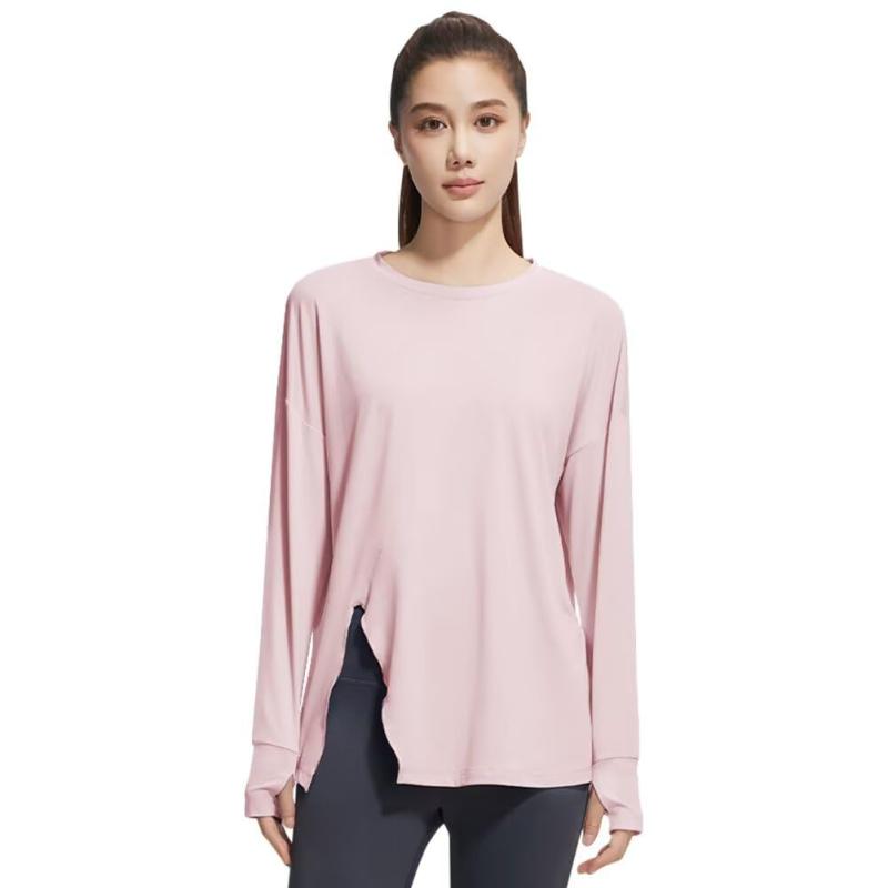 [Muxuryee] ヨガトップス レディース 長袖 吸汗速乾 ゆったり 軽量 ストレッチ UVカット ヨガウェア Tシャツ ピラティス ダンス トレーニング スポーツウェア