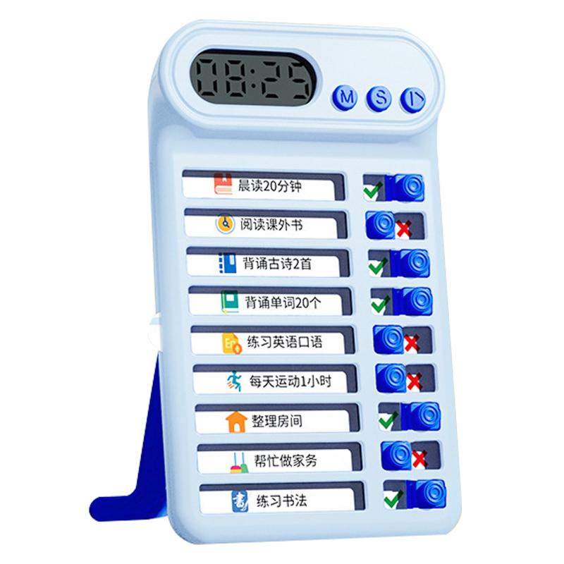 PAVIKE持ち物チェッカー【12.5*7.5*1cm】チェックリスト子供 やることリスト子供 忘れ物チェッカー タイマーデザイン付き、ミニサイズ、12枚の交換紙付き、忘れ物、作業漏れを防止し、日常的【材料】忘れ物チェッカーは、高品質な素材...
