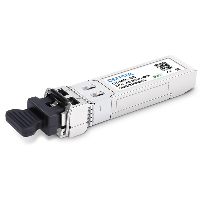 QSFPTEK 10G SFP+ Module LC Multimode Transceiver 10GBASE-SR for Intel E10GSFPSR (850nm, 300M, with DDM)Wide Compatibilit...