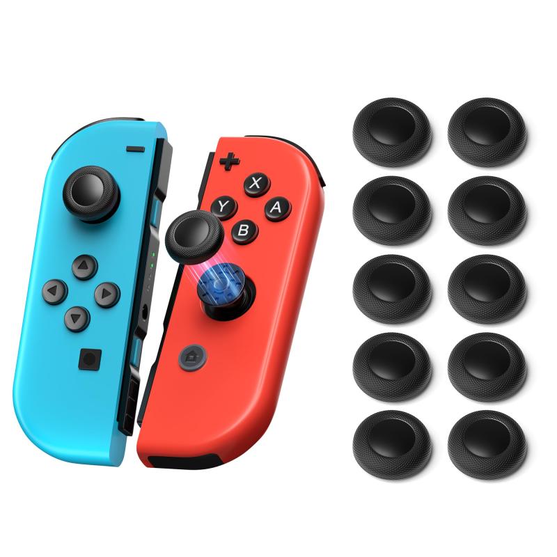 NEWDERY Switch用 交換用スティックキャップ 10個キット Switch/Lite/(有機ELモデル)対応 ハンドル 交換用ジョイスティックキャップ 周辺機器 ホコリ防止 全面保護 スイッチ用 快適なグリップ 取り【交換用ジョイ...