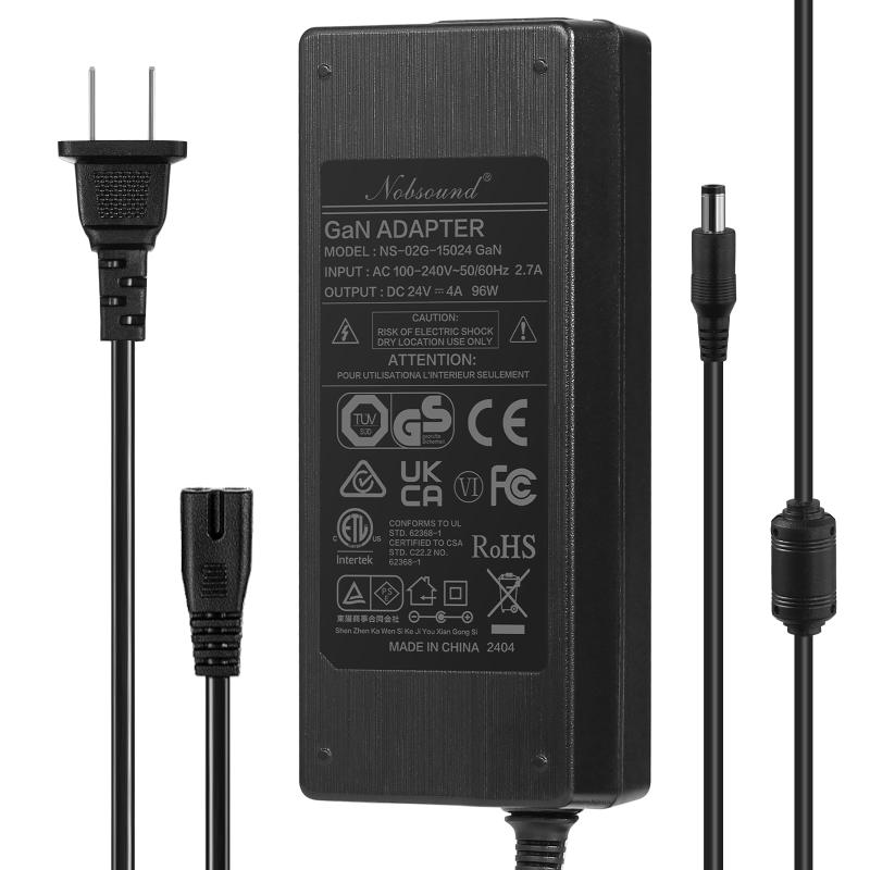 Douk Audio 96W 24V/4A DC 電源アダプター ACアダプター 100-240V 幅広な変圧器 デジタルアンプ用 GaN技術採用GaN技術を活用した高効率電源アダプター: NS-02G-15024 GaNアダプターは、従来...