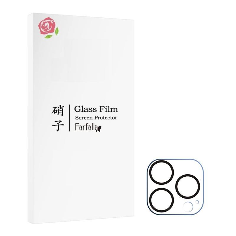 iPhone13 / iPhone13 mini カメラフィルム 保護 レンズ カバー 日本旭硝子素材 全面保護 黒縁取り 露出オーバー防止 Farfalla