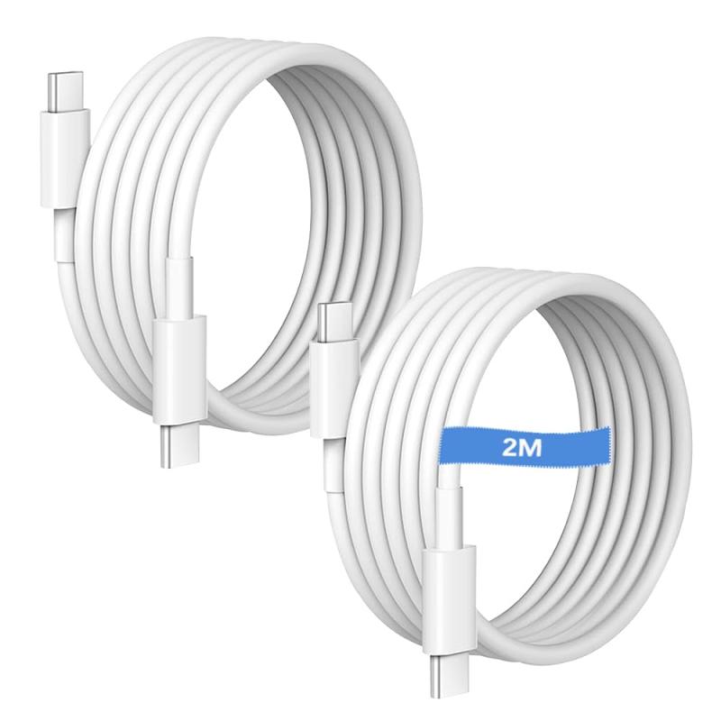 USB Type-C to-Type C タイプc ケーブル 2m【2M白/2本PD対応 100W急速充電】PD急速充電 1Phone15Pro/Max/1Phone15/Plus/1Pad mini6 (2021) /MacB00k/1P...