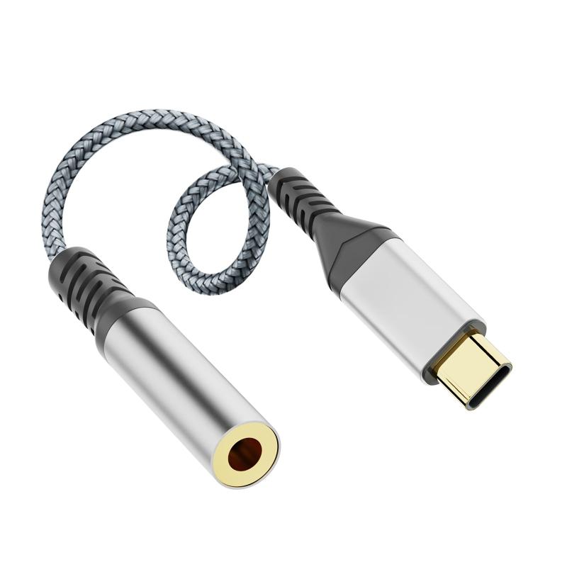 【ハイレゾ音質】USB C イヤホンジャック変換 USB C-3.5mm イヤホン変換アダプター DAC搭載 24bit/96KHz対応 TRRS/4極 ナイロン編み 音量調節/通話/音楽対応 Galaxy S 22 S 21 S 20 U...