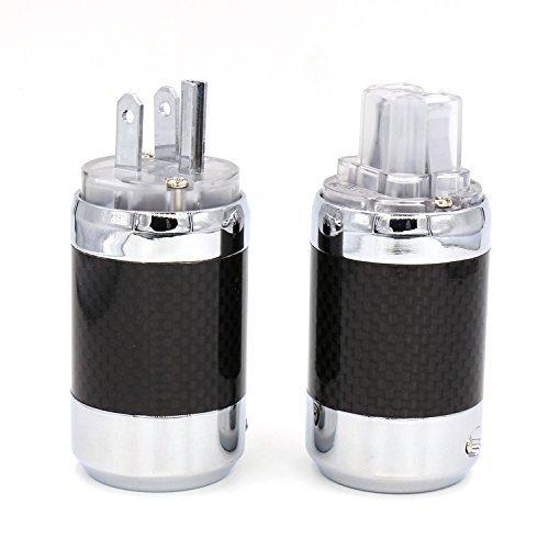ビボル ハイエンドグレード 電源プラグ【ロジウムメッキ】 (オス、メスセット)定格容量 :10A/250V~15A/125Vまで材質：をカーボンファイバーで電極部：銅素材以下の国々でもお使いいただけます:アメリカ、日本商品の入数: 1 組セ...