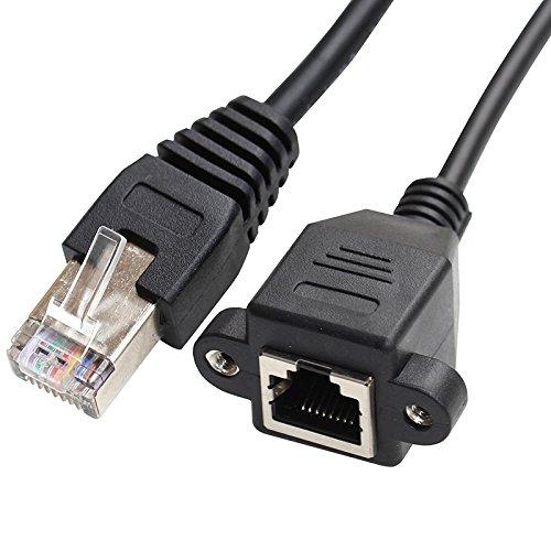 JSER RJ45 8P8C FTP STP UTP Cat 5e オス-メス LANイーサネットネットワーク延長ケーブル パネルマウント穴付き 30cmFTP STP UTP Cat 5e オス - メス LAN イーサネットネットワーク...