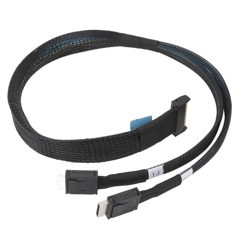 MCIO 8i から Oculink SFF 8611 4i ケーブル、PCIe PCI Express 5.0 MCIO X8 から 2 SFF 8611 コード、サーバー データセンター用、32GT/s 高速 SFF 8611 データ延...