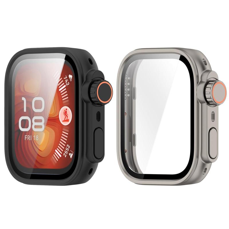 RuenTech 対応Huawei Watch Fit 4 Proケース/カバー PC素材+強化ガラス Huawei Watch Fit4 Proカバー 全面保護 ファーウェイケース ガラスフィルム 一体型 高耐久 高透過率 取り付けが簡単...