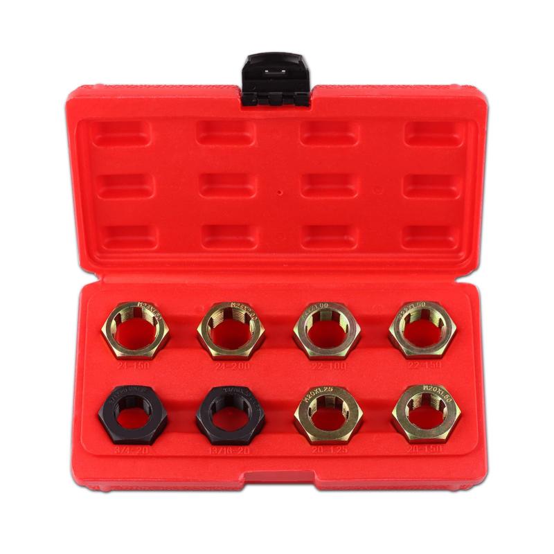 LEONTOOL スレッドチェイサーツール スレッドクリーナー ねじ修復キット 8仕様 標準ねじ切り メトリック M20 M22 M24 UNEF 13/16" 3/4" ボルト修復 ねじ山修正工具セット ネジ山修正 8...