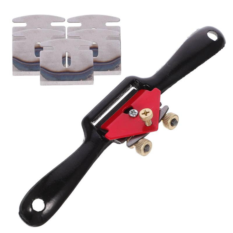 Mobestech カンナ 木工 面取りカンナ ミニ かんな 木製 面取り鉋 調整可能 木工用 鉋 工作 作業 切削工具 ハンドプレーンとアクセサリー【本体1個+替刃5枚】高精度な厚さ調整機能：ダブルスクリュー調整ネジを備えたスポークシェー...