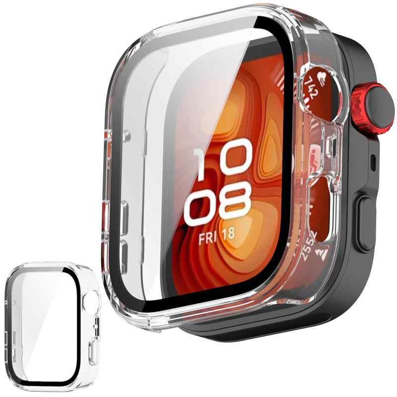 UIUIKA For HUAWEI WATCH FIT 4 Pro 専用カバー ファーウェイ WATCH FIT 4 Pro 保護ケース セット 強化ガラスフィルム+超耐衝撃PCフレーム 落下・衝撃・スクラッチ防止 反射低減 指紋防止 軽量...