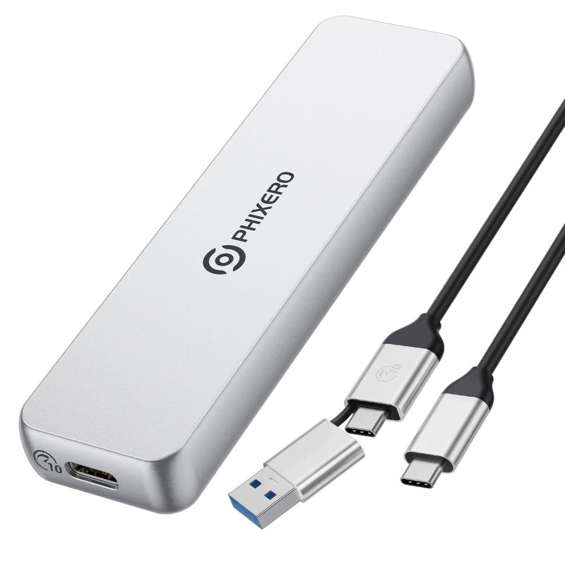 PHIXERO M.2 NVME ケース USB 3.1 Gen 2 10Gbps高速転送 M.2 SSD 外付けケース M.2 NVMe 2280/2260/2242/2230 M key/B+M key ssdに適合 アルミニウム合金 ...