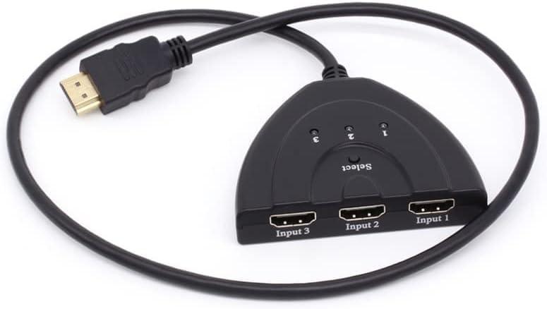 HDMI Splitter, HDMI 3 in 1 Splitter Switch Cable Adapter Switcher Distribution Hub Full HD 1080P for Supports Switch, PS...
