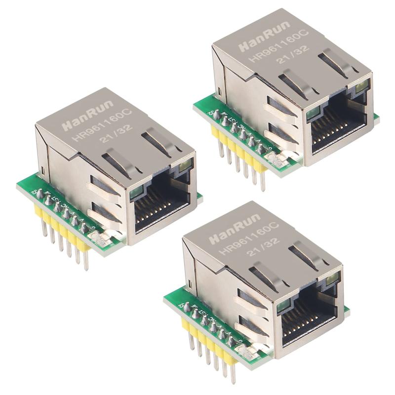 ACEIRMC W5500 SPI to LAN イーサネットネットワークモジュール TCP IP STM32 インターフェイス 3.3V 5V Arduino WIZ820io RC5用 (3個)電源モード:3.3V外部電源、電流は200...