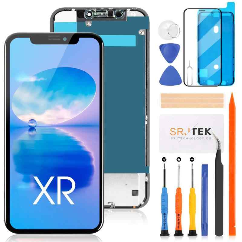 SRJTEK For iPhone XR 液晶パネル 画面交換修理用 タッチパネルセット 6.1インチ A1984 A2105 A2106 A2108モデルに対応 LCDディスプレイタッチスクリーン デジタイザー 修理パーツ 工具付き