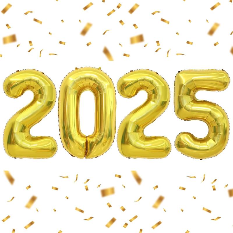 2025 風船 ニューイヤーバルーン-16インチ｜ハッピーニューイヤー装飾2025｜ゴールド2025プレミアムナイト装飾箔バルーン｜❤パーフェクトサイズ16インチ｜2025年金色の金風船-この2025年金色の新年風船は金属光沢があり、それぞ...
